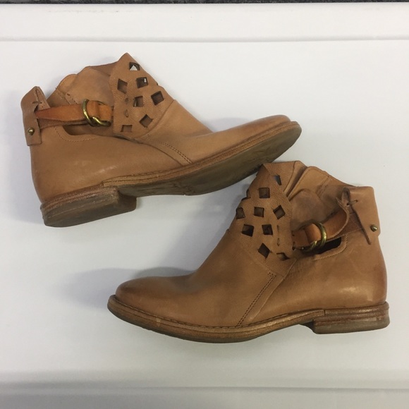 A.S.98 | Shoes | As 98 Zada Tan Cut Out Booties Sz 3665 | Poshmark